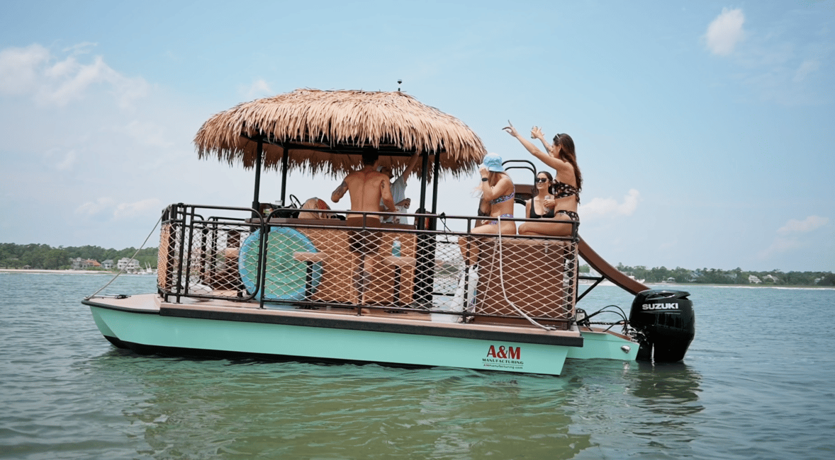 Destin: Tiki Pub Crab Island Sandbar Cruise with Waterslide | GetYourGuide