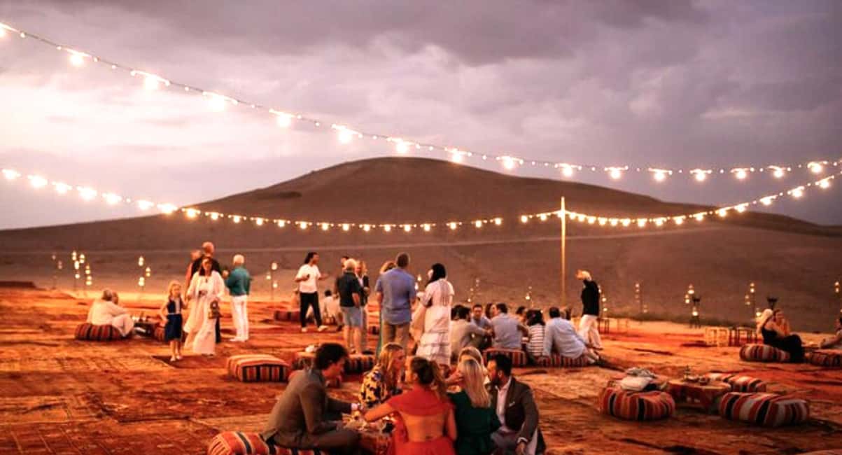 Marrakech: Camel Ride, Dinner, Pool, and Fire Show in Agafay | GetYourGuide