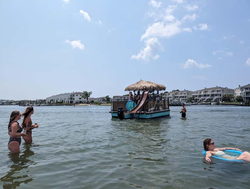 Destin: Tiki Pub Crab Island Sandbar Cruise with Waterslide | GetYourGuide