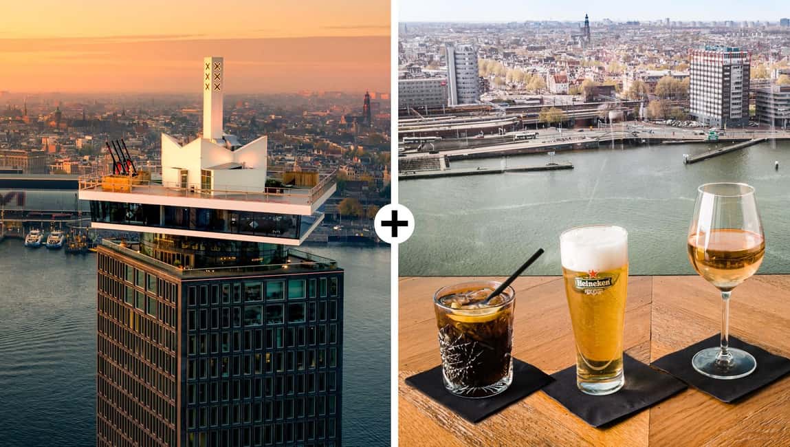 Amsterdam: A'DAM Lookout Entry Ticket with 1 or 2 Drinks | GetYourGuide