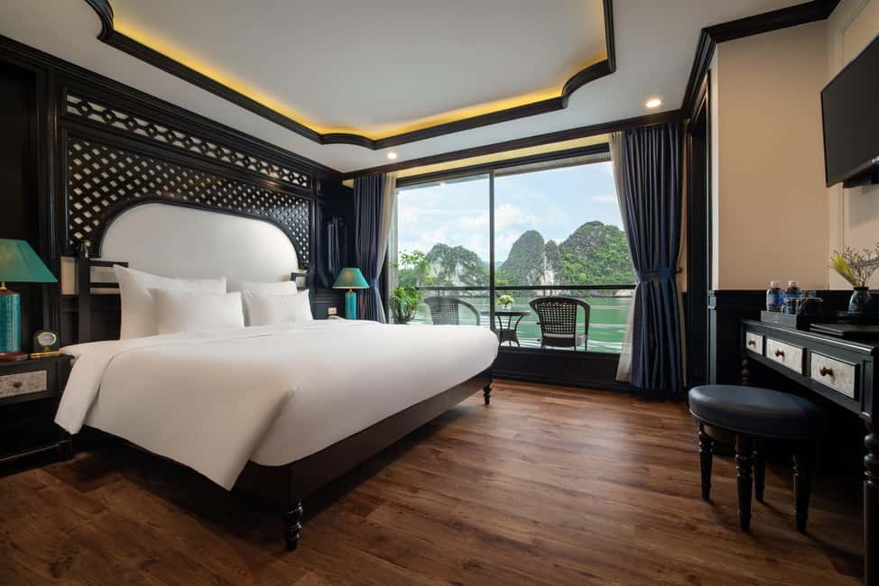 Explore Halong&Lan Ha Bay 5* cruise, classy-bathtub-balcony | GetYourGuide