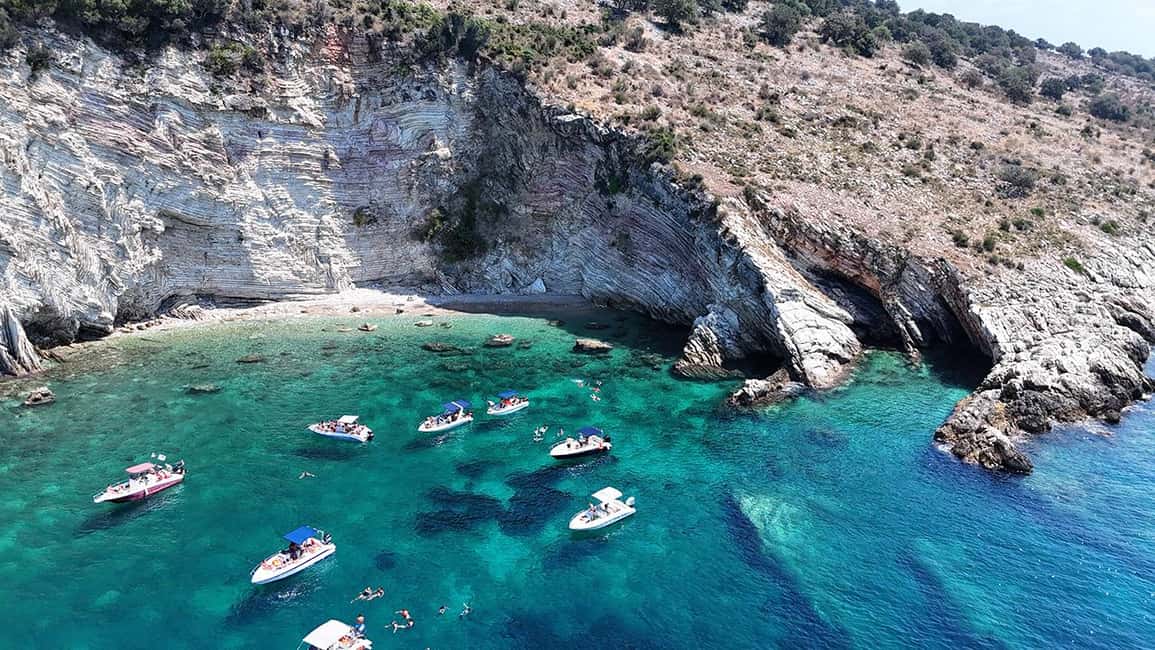 Sarandë: Boat Tour Turtle Cave Kakome & Krorez Snorkeling | GetYourGuide