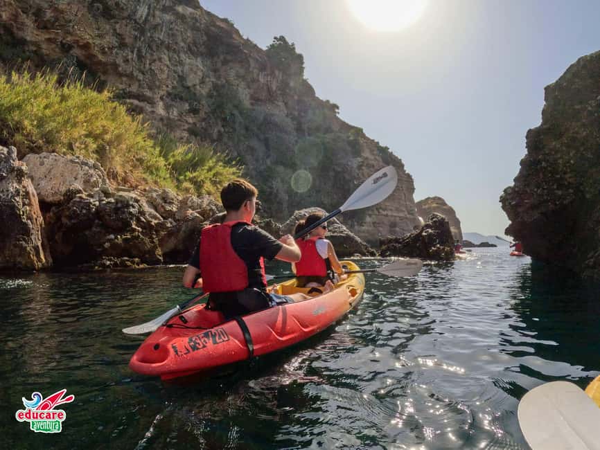 Nerja: Self-Guided Kayak Tour. Maro Waterfall. Support boat for the ...