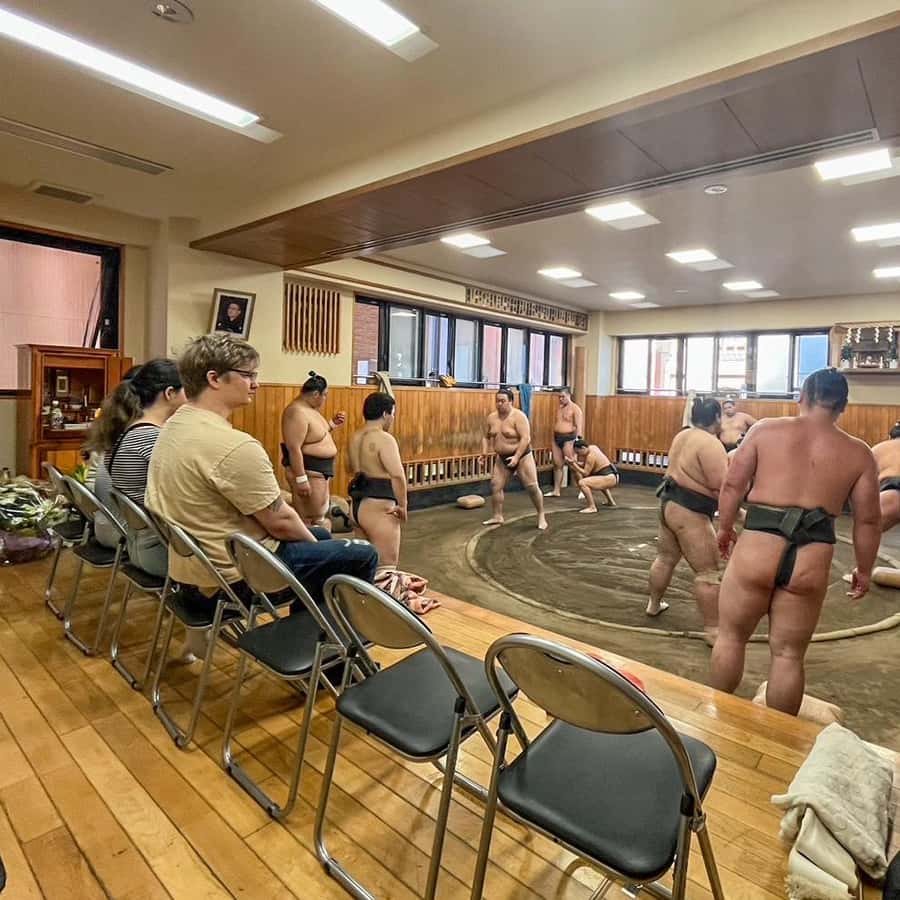 Tokyo: Sumo Practice Tour with Ring-Side Seat and Photoshoot | GetYourGuide