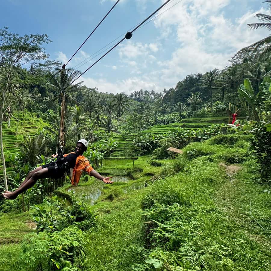 Ubud Zipline Swing SkyBike in Bali Rice Terrace Private Tour | GetYourGuide