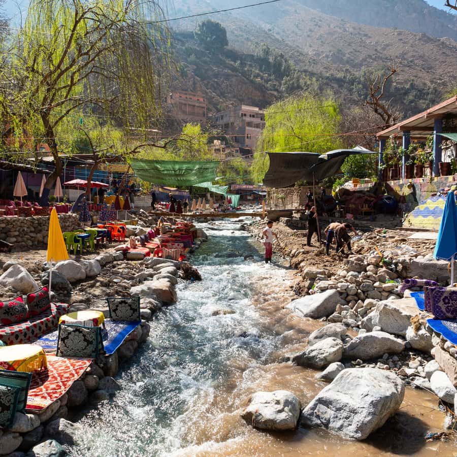Marrakech : Vallée de l'Ourika, montagnes de l'Atlas, cascade et ...