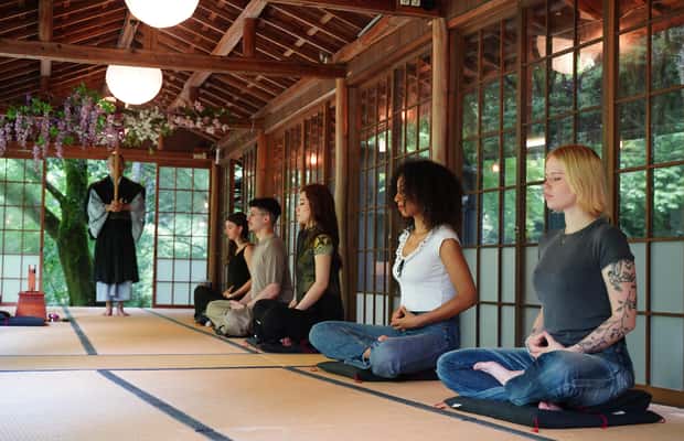 Kyoto: Hidden Riverside Zen Meditation with Tea and Sweets | GetYourGuide