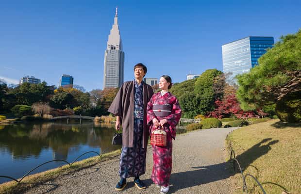 Tokyo: Kimono Rental inside Shinjuku Gyoen National Garden | GetYourGuide