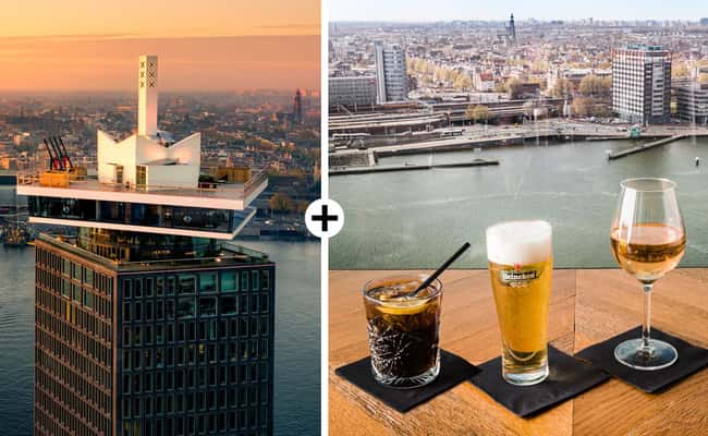 Amsterdam: A'DAM Lookout Entry Ticket with 1 or 2 Drinks | GetYourGuide