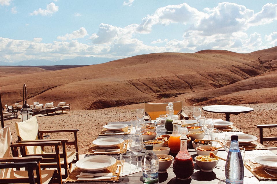 lunch under the tent in agafay desert with camel ride tour | GetYourGuide