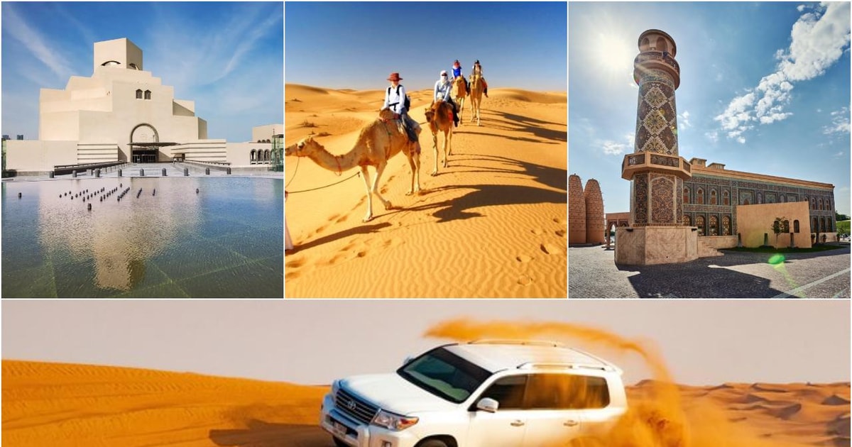 Doha: Stadsrondleiding en woestijnsafari met kamelenrit | GetYourGuide