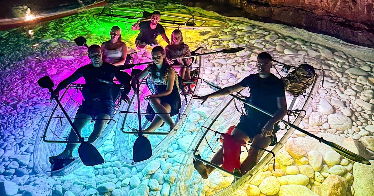 Pula: Tour noturno em caiaque transparente iluminado ao pôr do sol e à ...