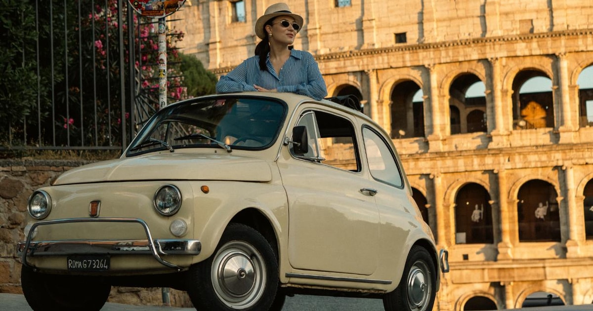 Roma con stile: servizio fotografico in Fiat Cinquecento al Colosseo ...