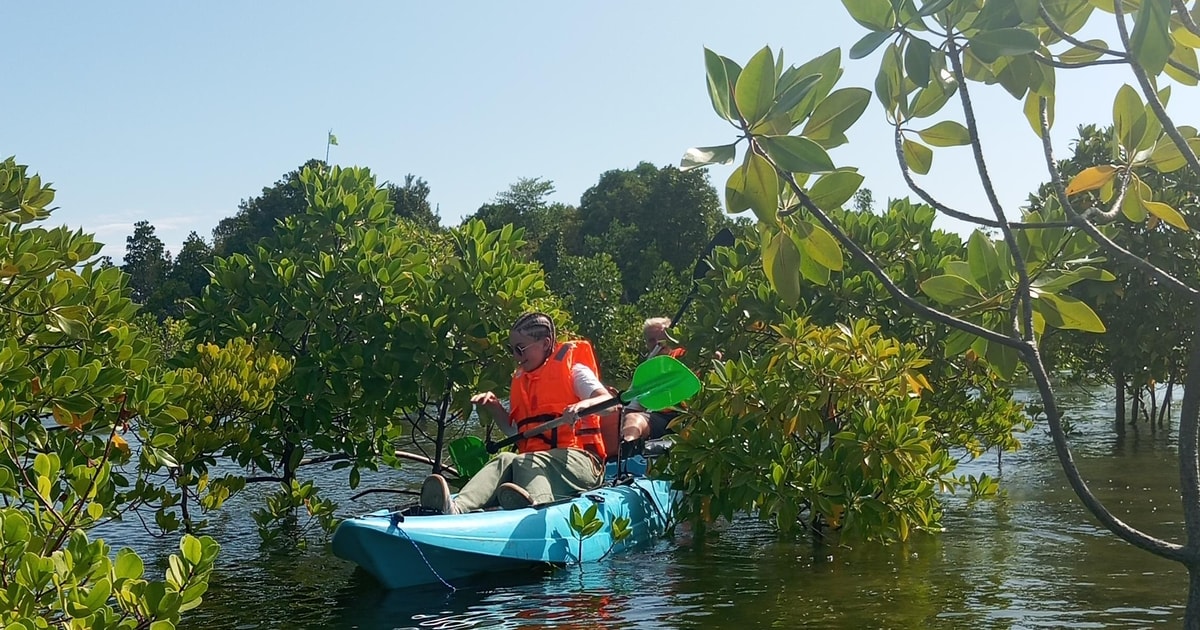 Zanzibar: Kajakken door de mangroven van Uzi Island met exotisch fruit ...