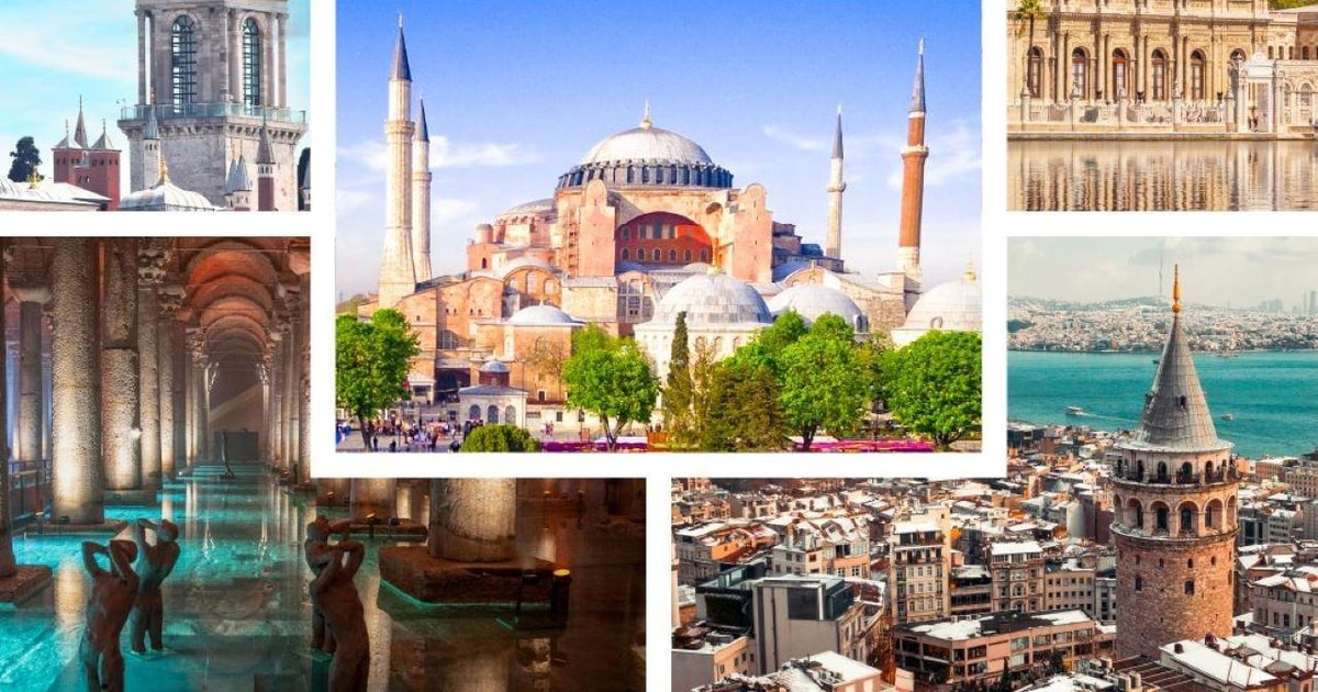 Basilika C, Topkapi P, Dolmabahce P, Galata T og Hagia Sophia ...