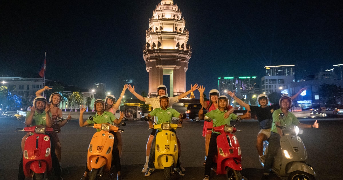 Phnom Penh Night Foodie Vespa Tour | GetYourGuide