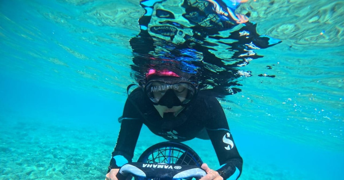 La Canée : tour en bateau avec scooter des mers et plongée en apnée ...