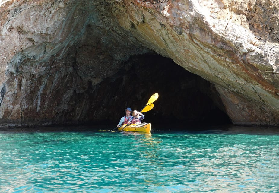 Naxos: Rina Cave Sea Kayak Tour with Snorkeling & Picnic | GetYourGuide