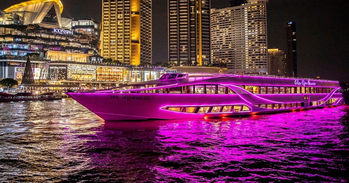 Bangkok: Luksusowy rejs z kolacją po rzece Chao Phraya | GetYourGuide
