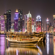 Doha Qatar night city tour dhow boat and certified guide. | GetYourGuide