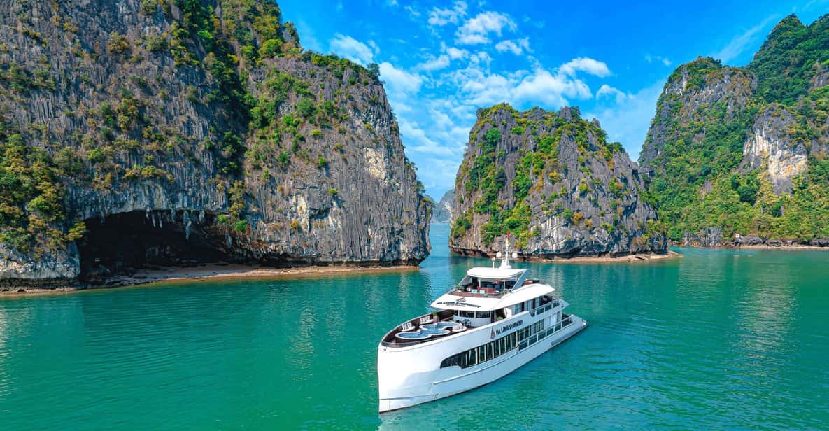 Hanoi: Best 5 Star Halong Bay Cruise– Islands, Caves & Beach | GetYourGuide