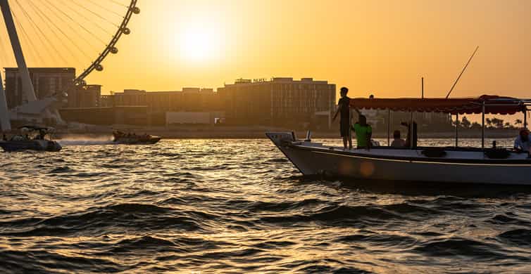 Dubai: Sunset Abra Boat Tour in Dubai Marina, Ain Dubai, JBR | GetYourGuide