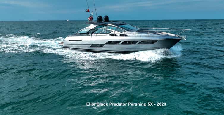 Black Predator Pershing 5X – 2023 Yacht Rental Dubai - 8 PAX | GetYourGuide