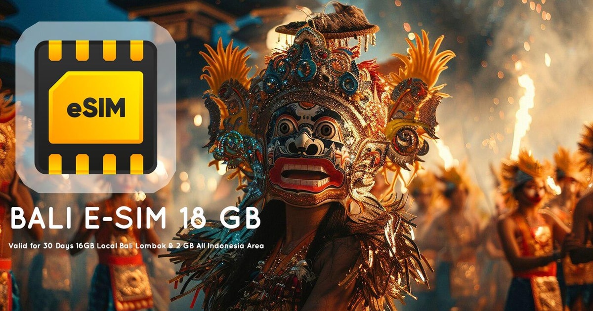 Bali eSIM Con Internet Plan de Datos 18 GB Red Telkomsel | GetYourGuide
