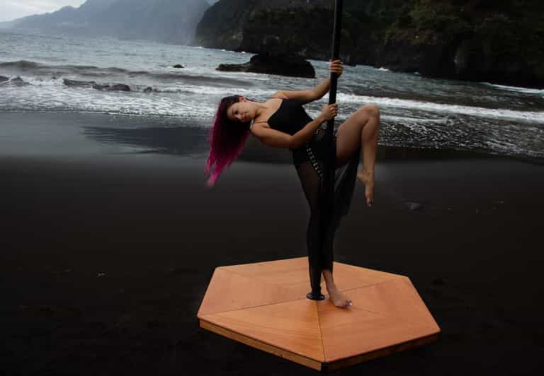 Seixal Black Sand Beach Pole Dance Photo & Drone Shooting | GetYourGuide