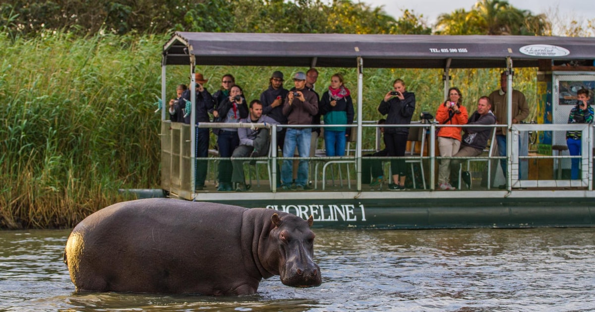 Lucia: Krydstogt med flodheste og krokodiller på et fartøj med 15 ...