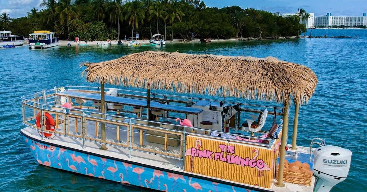 Miami: Private Morning Cruise with The Pink Flamingo Tiki | GetYourGuide