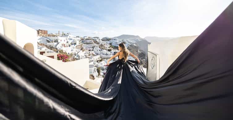 Santorini: Your Flying Dress Photoshoot Awaits | GetYourGuide