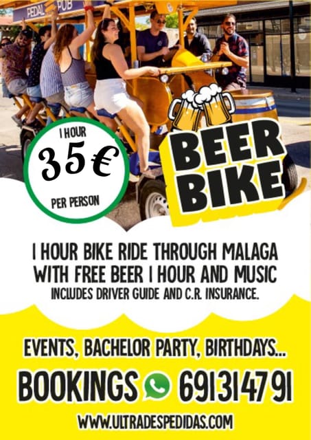 Beer bike ride Malaga center | GetYourGuide