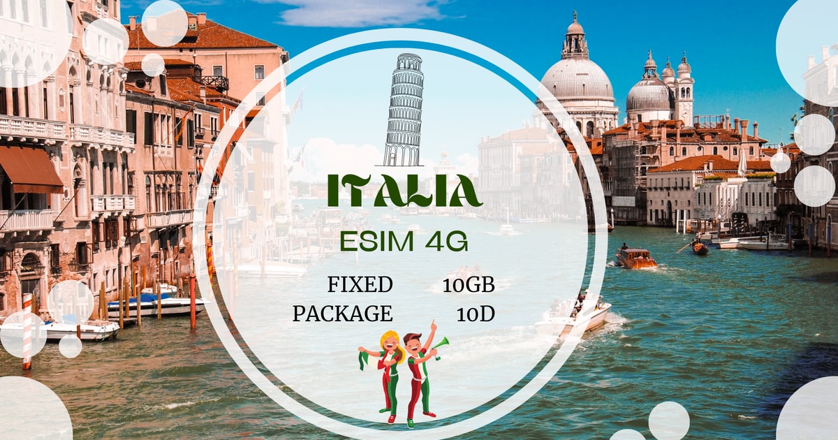 Italy: eSIM Mobile Data Plan - 10GB / 10 days (QR code) | GetYourGuide