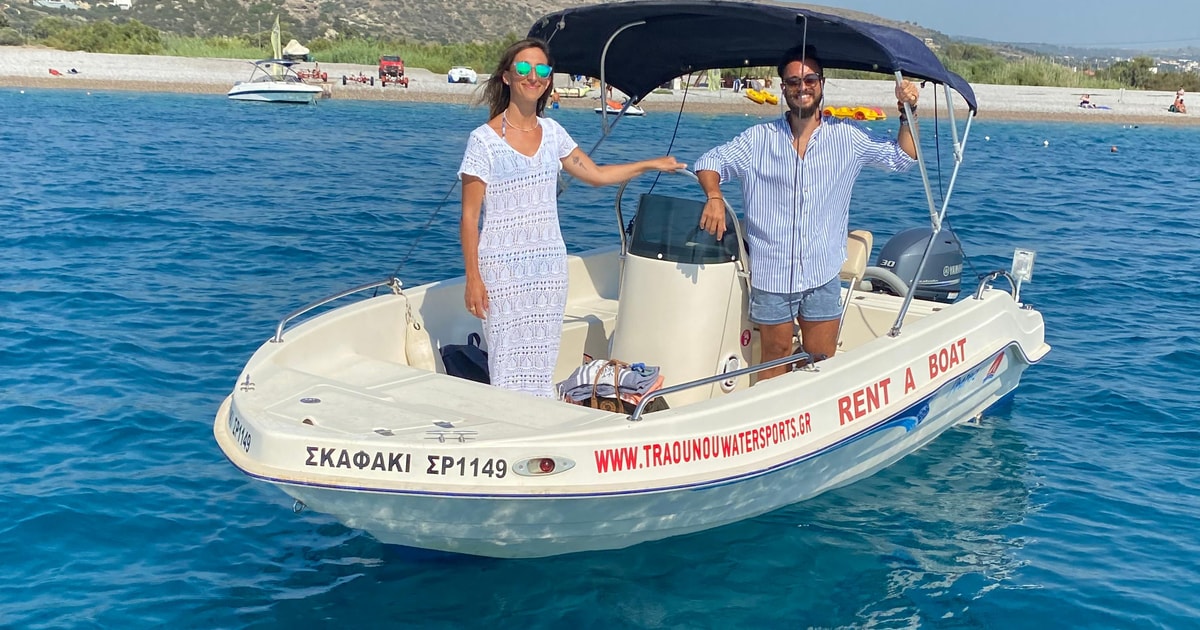 Traganou Beach: Small Boat Rental without License | GetYourGuide