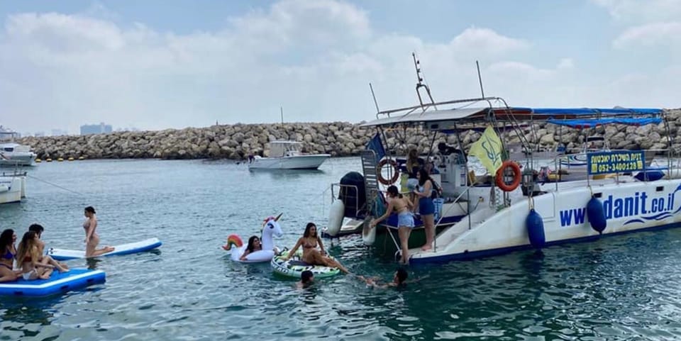 Tel Aviv: Skyline Boat Cruise with stop for water activities | GetYourGuide