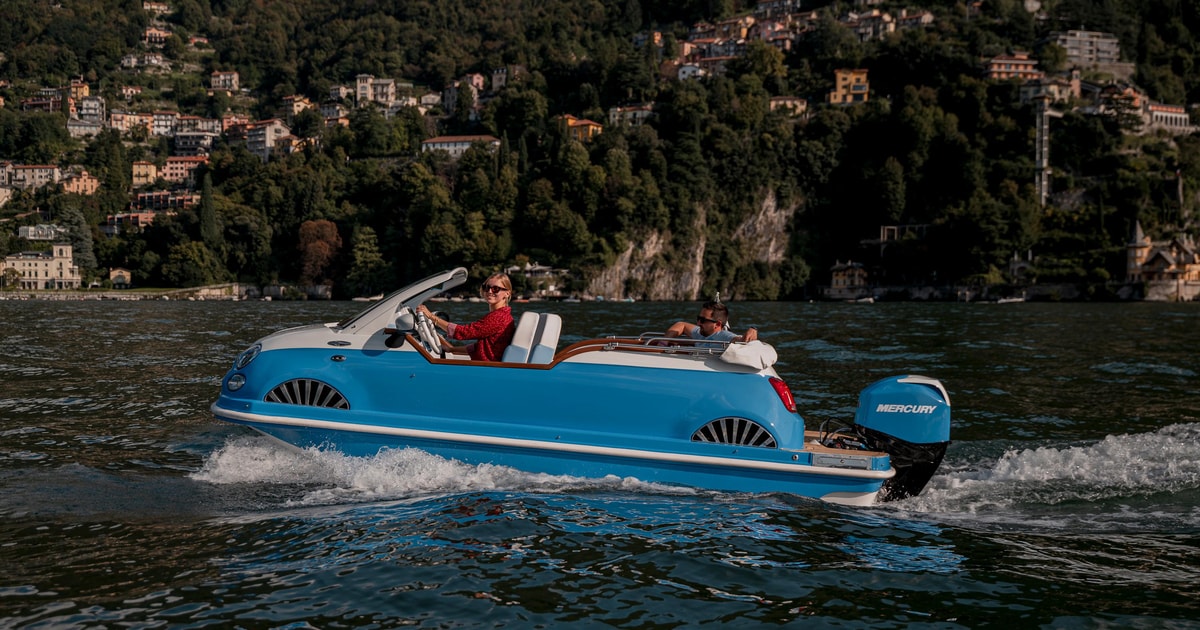 Foto's maken op een Fiat 500-boot op het Comomeer | GetYourGuide