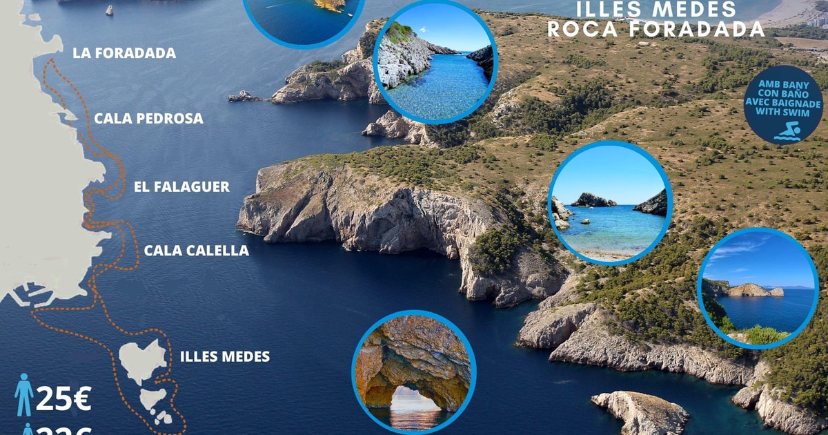 Tour en barco guiado a las Islas Medes y Roca Foradada con baño ...