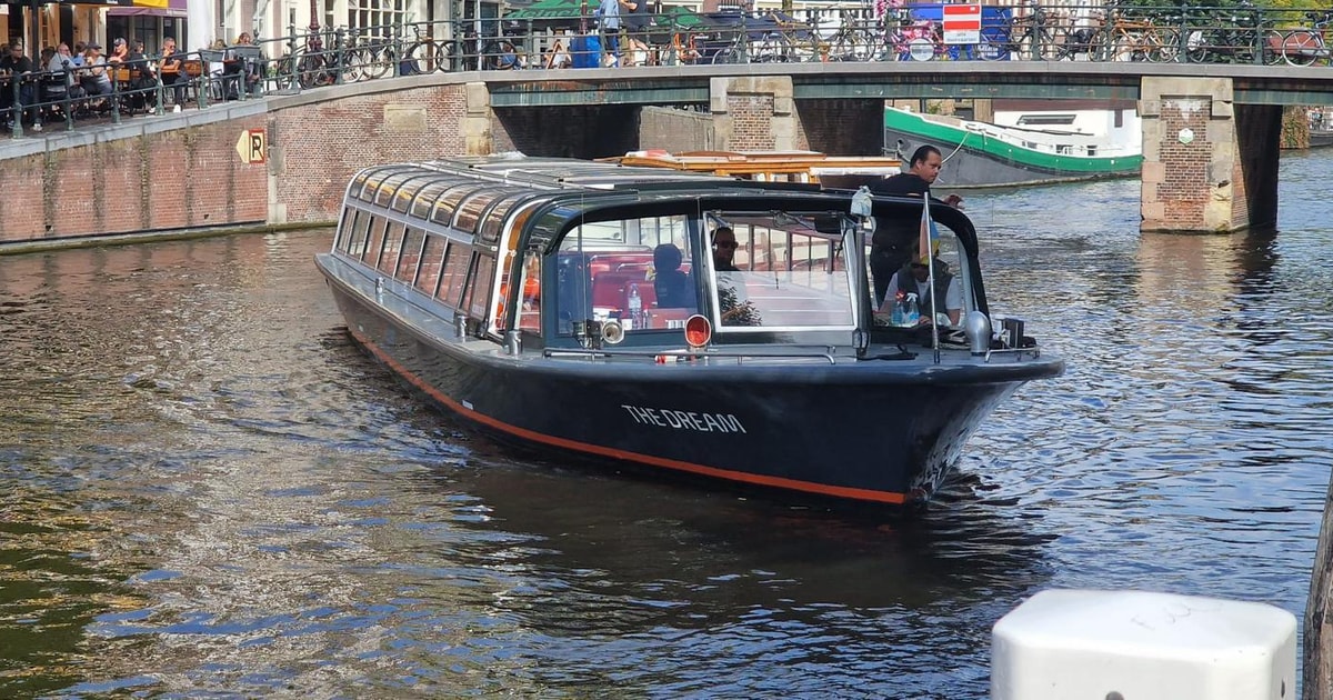 Risteily Amsterdamin kanavalla live-oppaan ja baarin kanssa aluksella ...