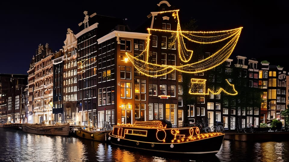 Amsterdam: Light Festival Boottocht met hapjes en drankjes | GetYourGuide