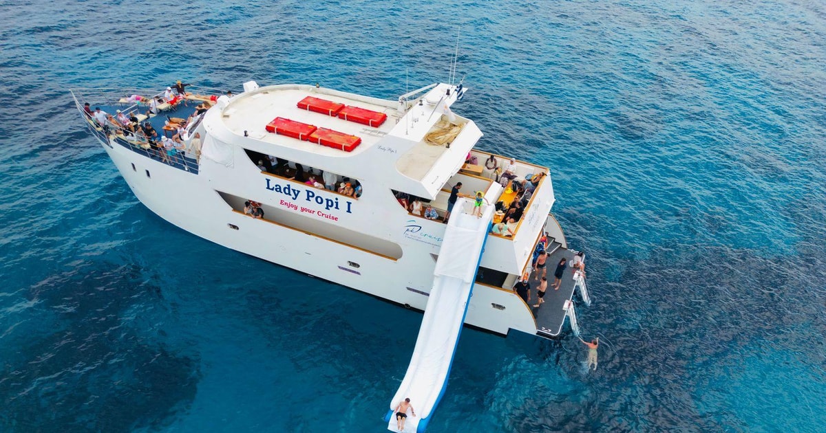 Protaras: LADY POPI Sea Cruise: Turtles, Caves & Water Slide | GetYourGuide