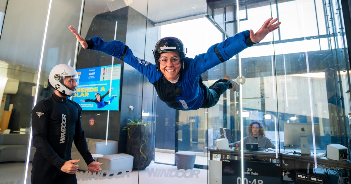 Fly in a Wind Tunnel: Indoor Skydiving Barcelona + Transport | GetYourGuide