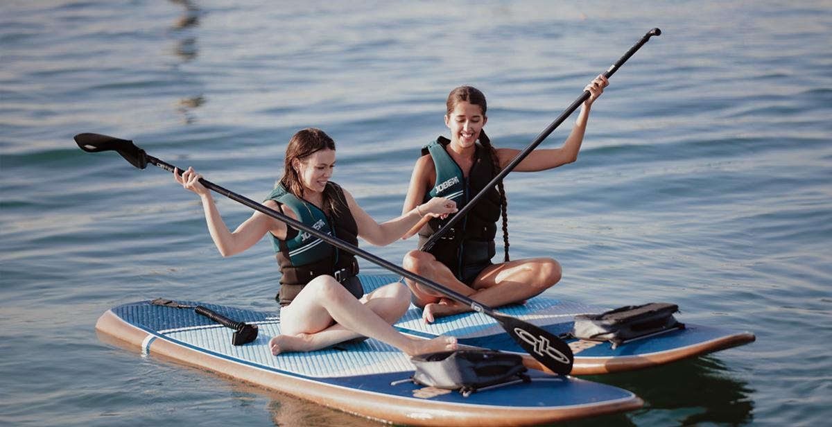 Dubai: 1 Hour SUP, Sit-Down Paddle Board l Burj Khalifa View | GetYourGuide