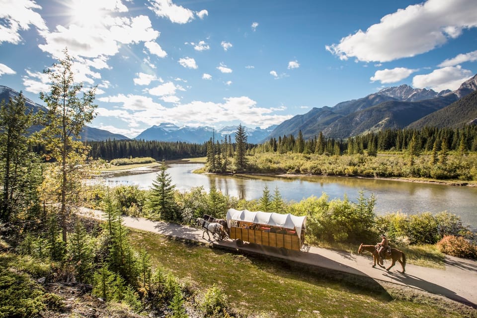 Banff: Wagon Ride with Cowboy Cookout BBQ | GetYourGuide