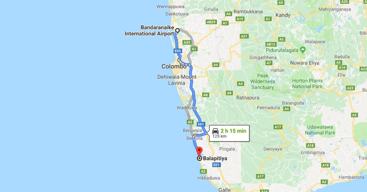 Colombo: CMB Lufthavn til Balapitiya City Privat transfer | GetYourGuide