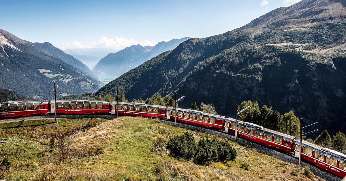 Tirano: Bernina Express scenic train to/from St. Moritz | GetYourGuide