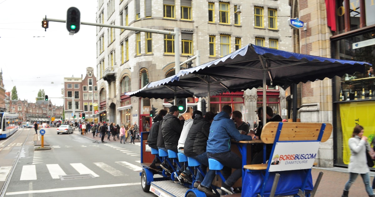 Amsterdam: 1.5-Hour Private Prosecco Pedal Bar Ride | GetYourGuide