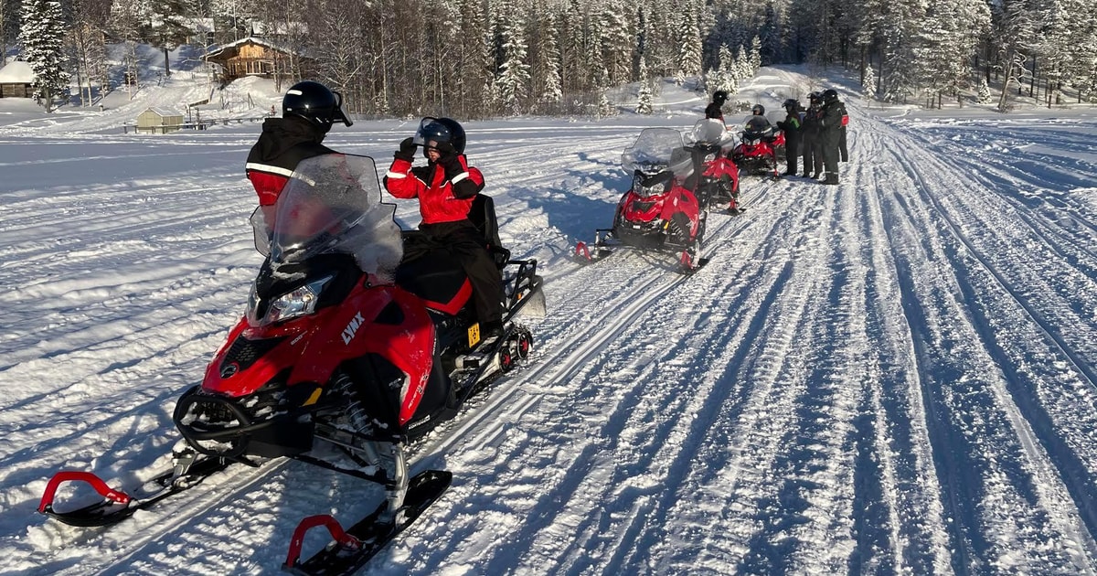 Ruka: 4h Snowmobile Safari with Snack and Campfire | GetYourGuide