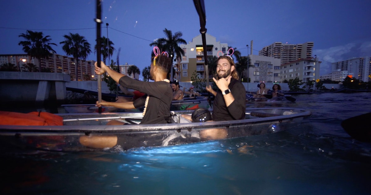 Lighted Clear Kayaks at Night w/ Champagne in Miami Beach | GetYourGuide