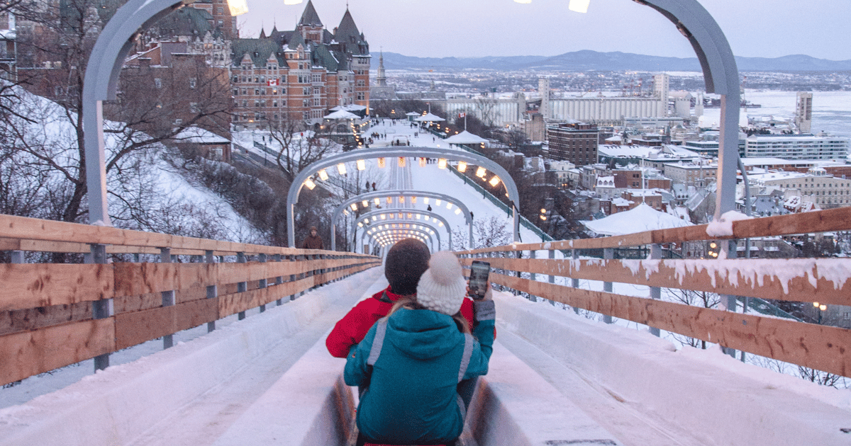 Kvebekas: Kvebeko senamiesčio pasivažinėjimas rogutėmis su karštu ...